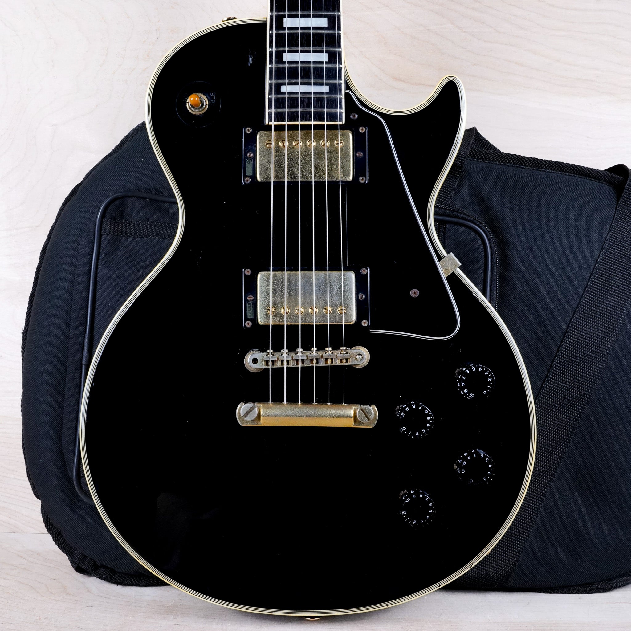 Burny RLC-60 Custom MIJ 1989 Black 1960 Reissue VH-3 PAF Pickups Vinta ...